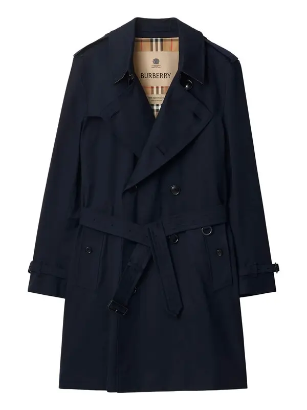 Burberry Mid-length Kensington Heritage Trench Coat - Blue