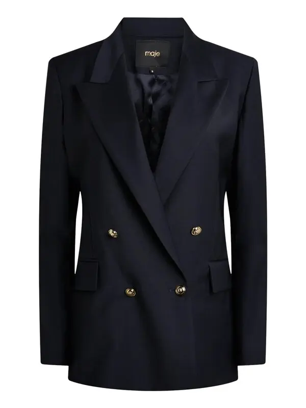 Maje Double-breasted Blazer - Blue