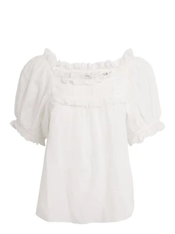 DÔEN Organic Cotton-blend Frances Blouse - White