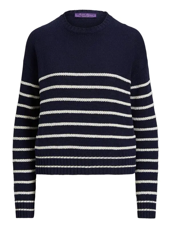 Ralph Lauren Stripe Crewneck Sweater - Navy