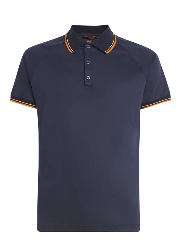 MOORER Technical Polo Shirt - Navy