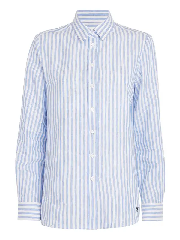 Max Mara Linen Stripe Shirt - Brown