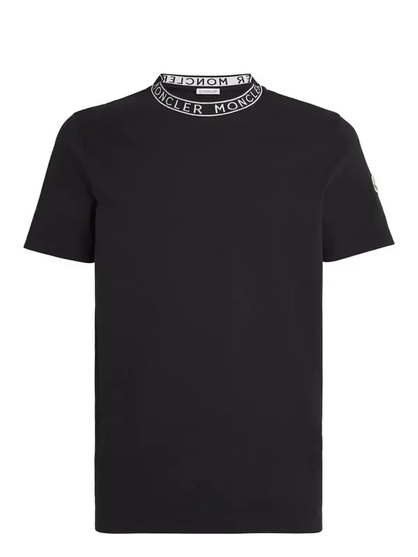 Moncler Cotton Logo-trim T-shirt - Black