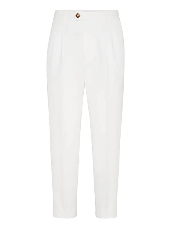 Brunello Cucinelli Linen-cotton Leisure Trousers - White