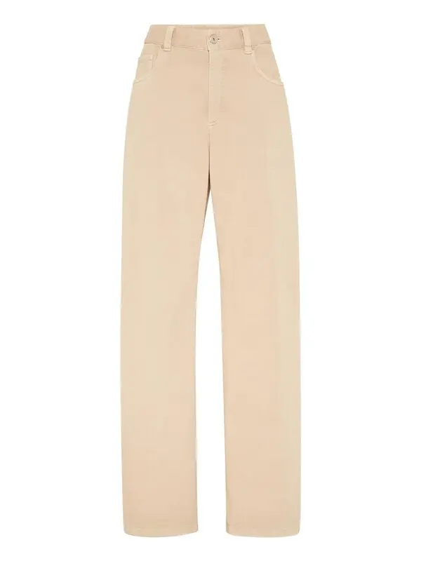 Brunello Cucinelli Garment-dyed Wide-leg Jeans - Beige