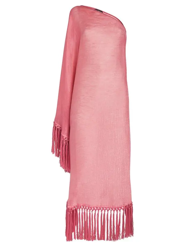 TALLER MARMO Linen-blend Arno Maxi Dress - Pink