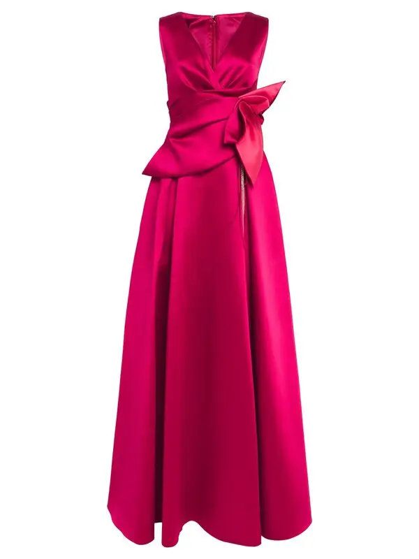 Talbot Runhof Floral Tie-waist Gown - Pink