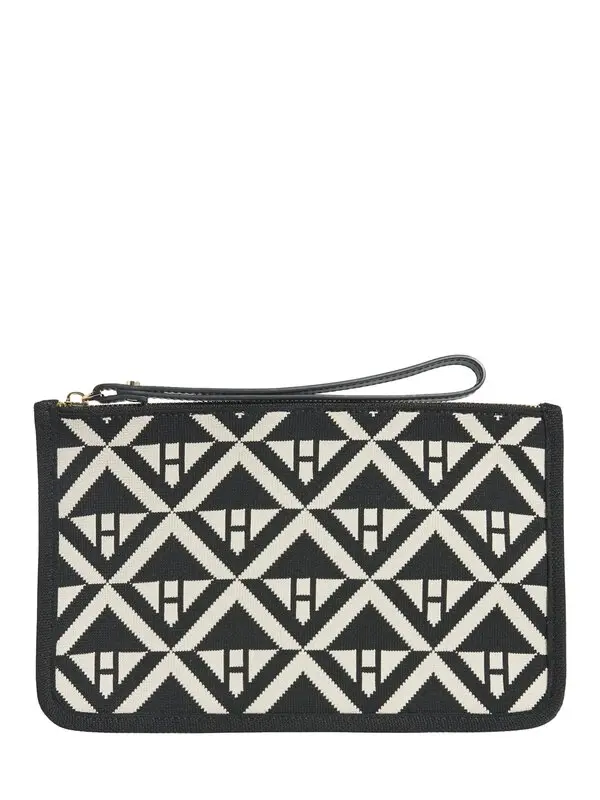 Harrods Geometric Jacquard Pouch - Black