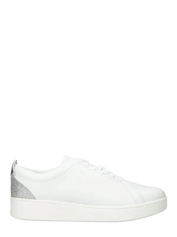 Fitflop Leather Embellished Rally Sneakers - Silver