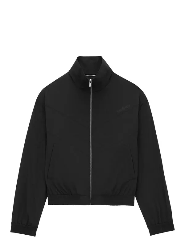 Saint Laurent Zip-up Logo Bomber Jacket - Black