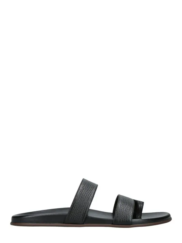 THE ROW Hugh Leather Sandals - Black