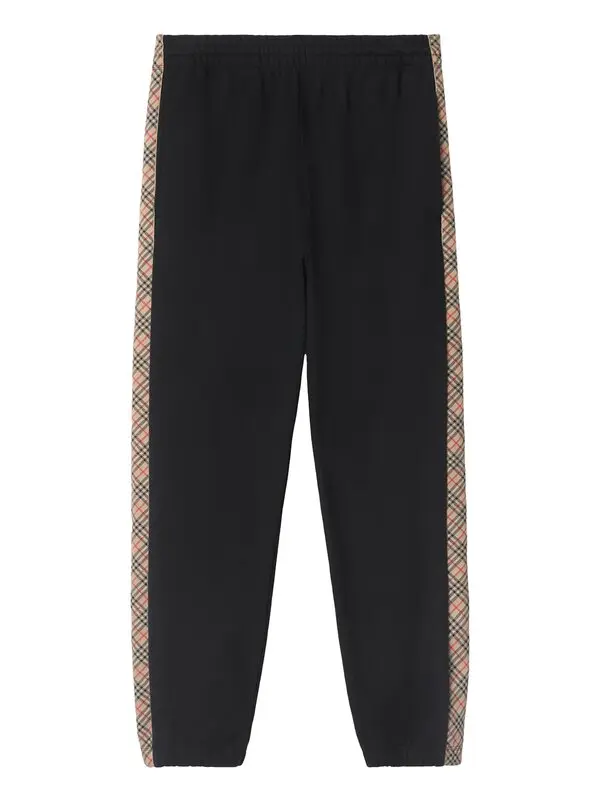 Burberry Cotton Check-trim Sweatpants - Black
