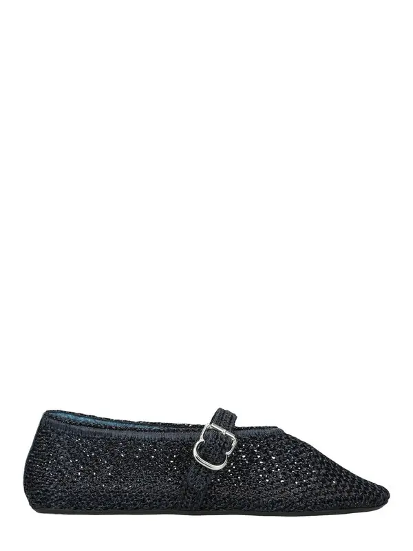 Alaïa Crochet Ballet Flats - Navy