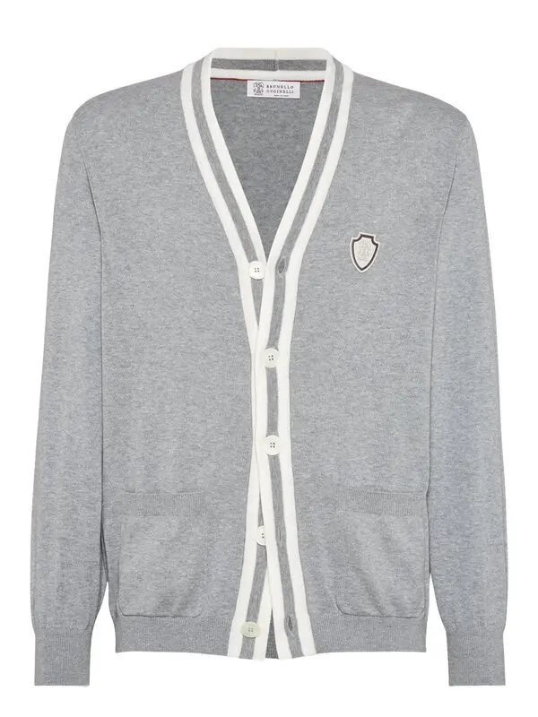 Brunello Cucinelli Cotton V-neck Cardigan - Grey