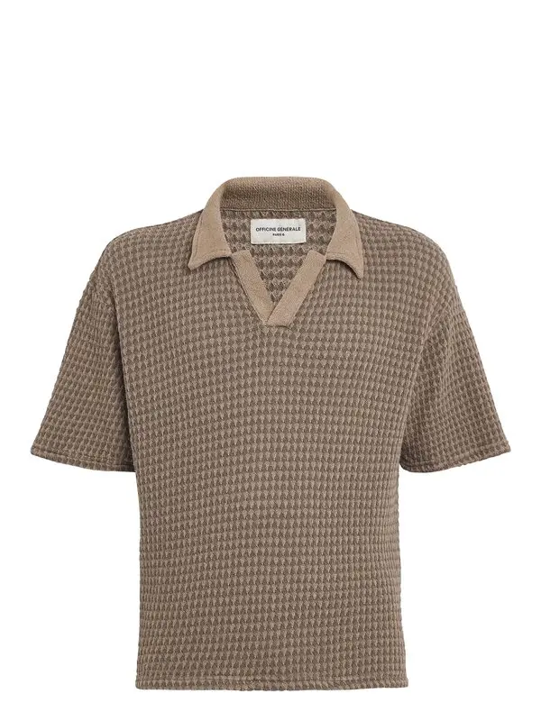 Officine Générale Crochet Polo Shirt - Brown