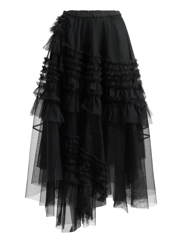 ALLSAINTS Tulle Jen Midi Skirt - Black