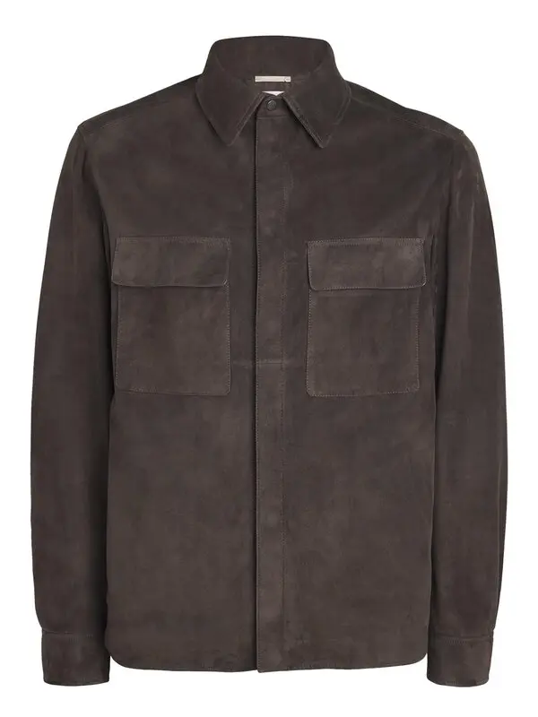 Agnona Suede Overshirt - Brown