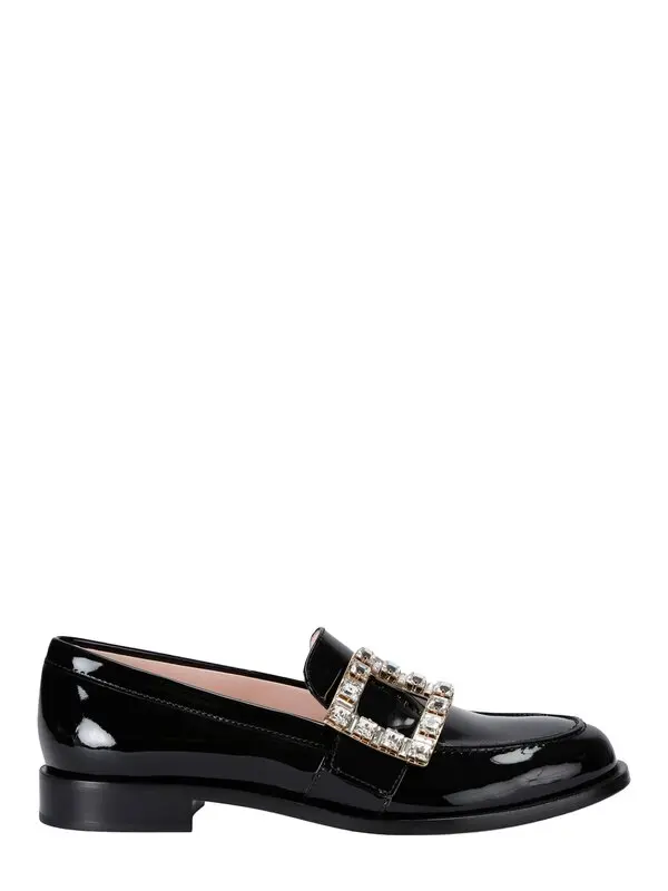 ROGER VIVIER Patent Leather Très Vivier Loafers - Black