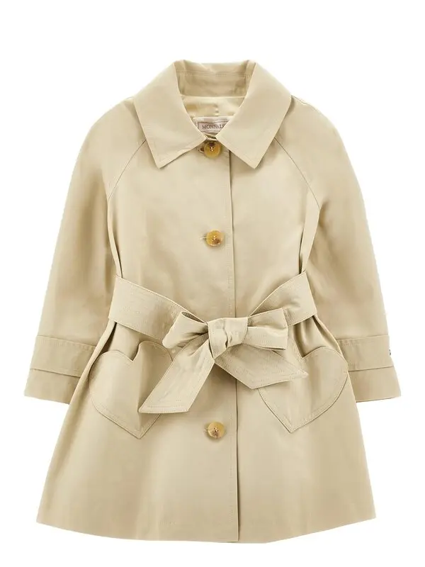 Monnalisa Cotton-blend Trench Coat - Beige