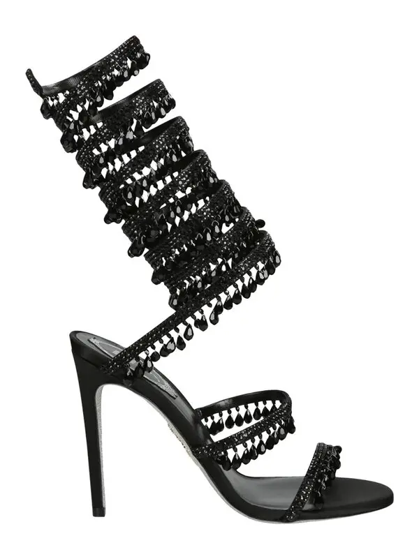 Rene Caovilla Chandelier Heeled Sandals 105 - Black