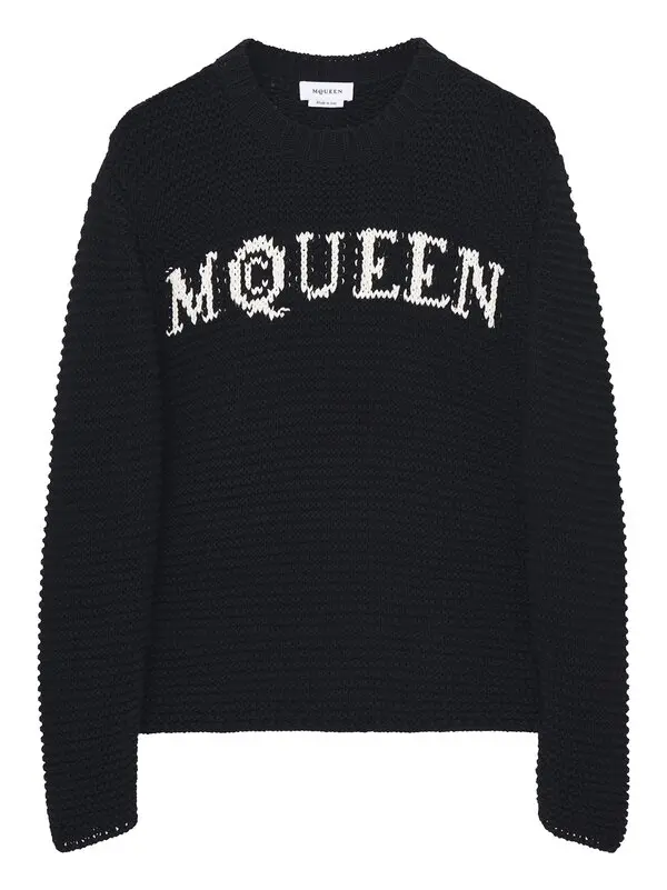 Alexander McQueen Cotton Logo Sweater - Black
