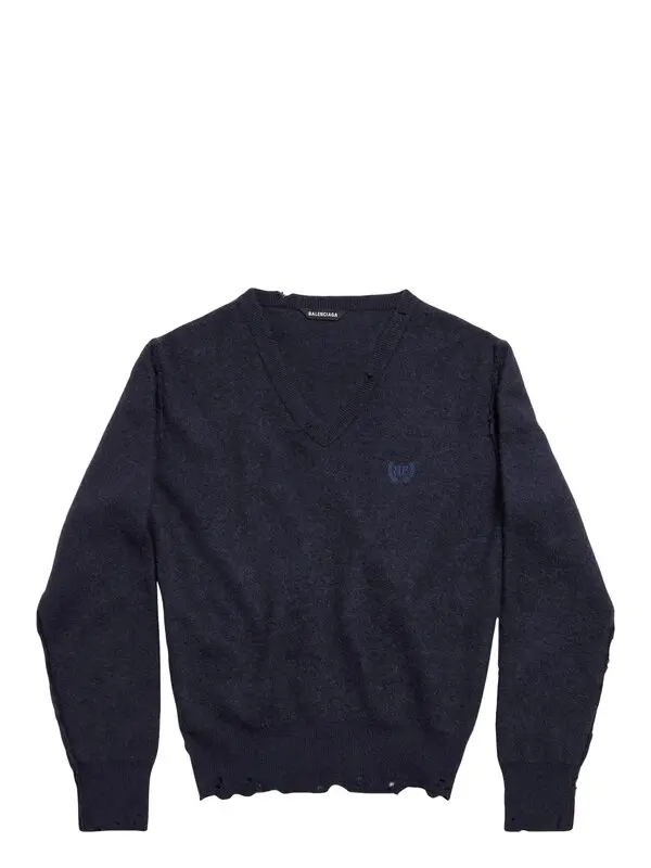 Balenciaga Cashmere-wool Inside Out Sweater - Navy