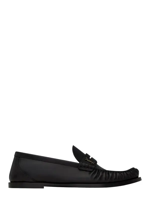 Saint Laurent Leather Laurent Loafers - Black