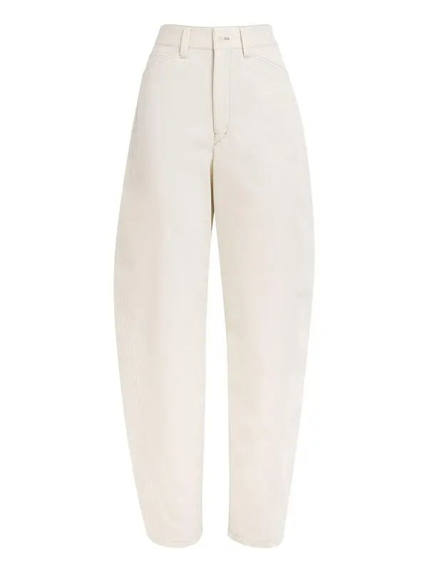 LEMAIRE Belted Twisted Relaxed Leg Jeans - Ivory