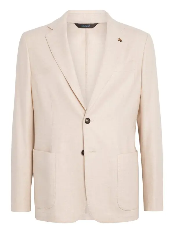 Colombo Cashmere Single-breasted Blazer - White