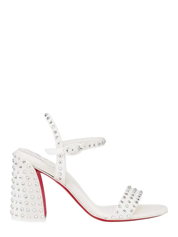 CHRISTIAN LOUBOUTIN Miss Jane 85 Embellished Sandals - White