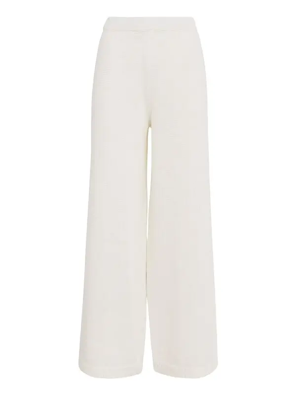 Iris Von Arnim Knitted Wide-leg Trousers - White