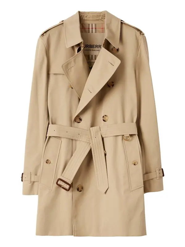 Burberry Kensington Short Trench Coat - Yellow