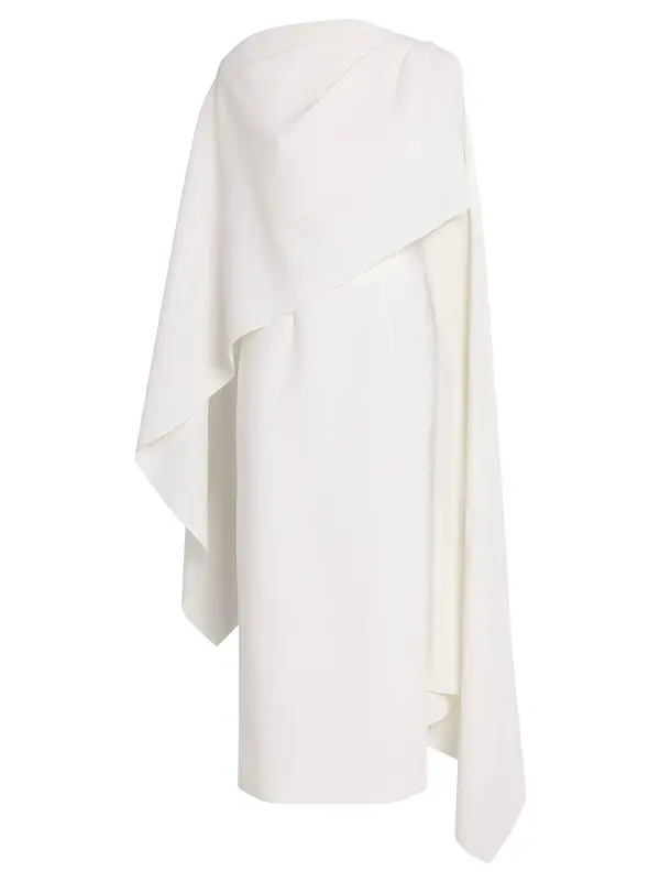 ROKSANDA Demetria Maxi Dress With Cape Overlay - Ivory