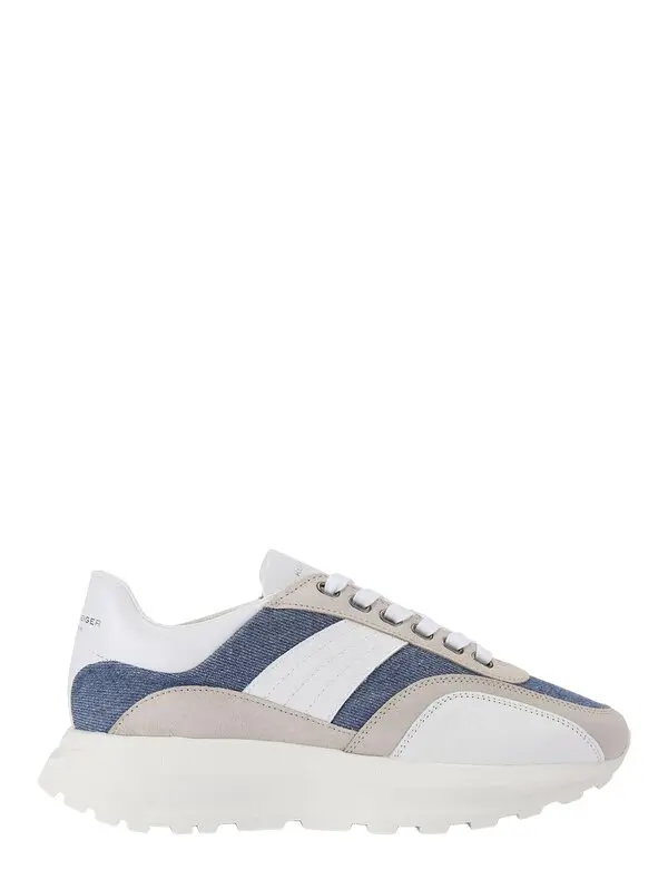 Kurt Geiger Denim-suede Gaspar Sneakers - Blue
