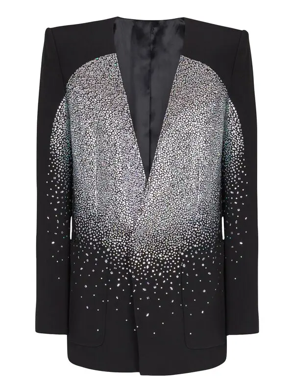 Balmain Rhinestone-embellished Blazer - Silver