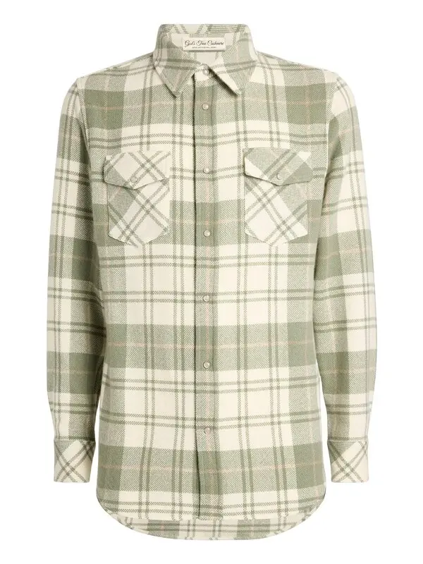 GOD'S TRUE CASHMERE Cashmere Plaid Shirt - Green