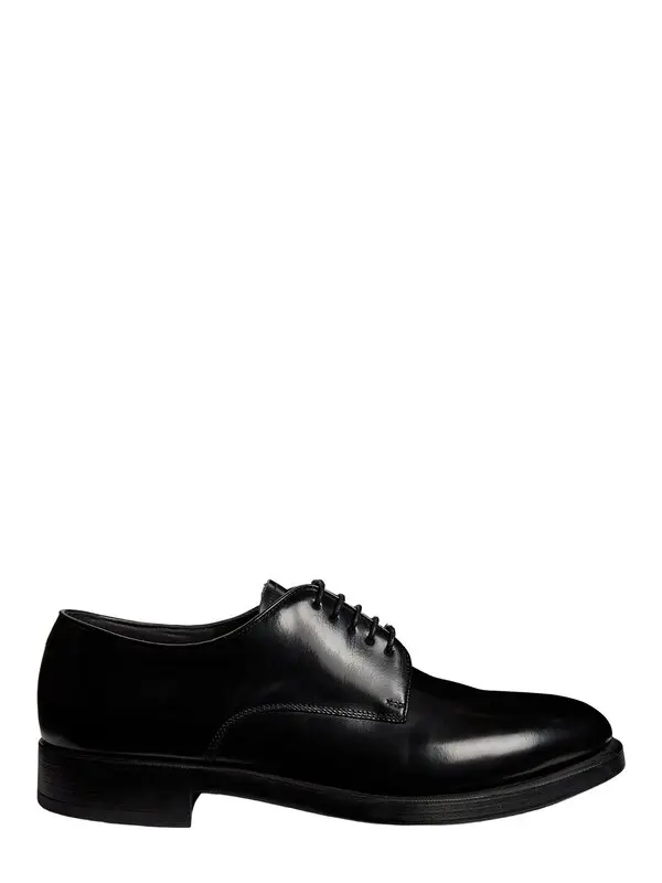 Giorgio Armani Leather Derby Shoes - Black