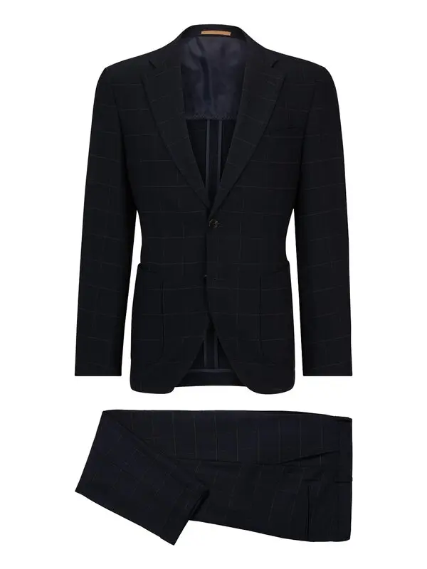 BOSS Check 2-piece Suit - Blue