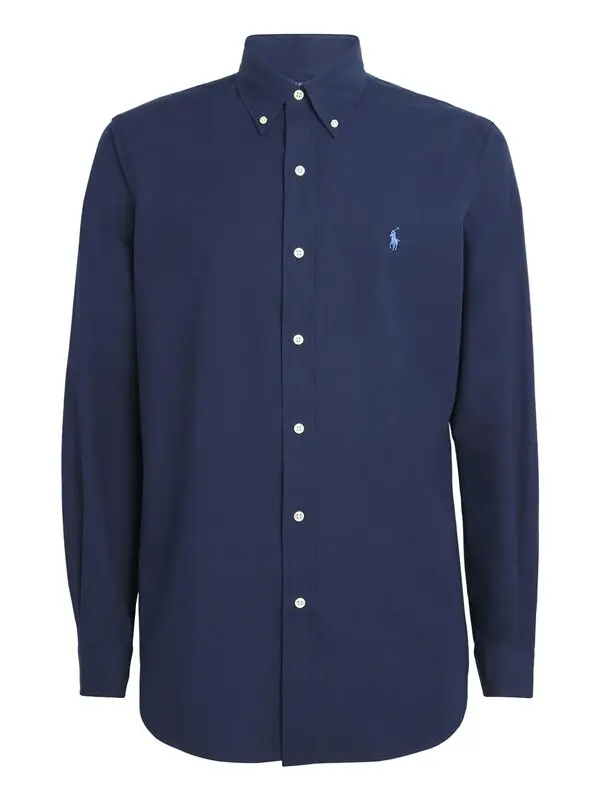 Polo Ralph Lauren Stretch-cotton Custom Fit Shirt - Navy