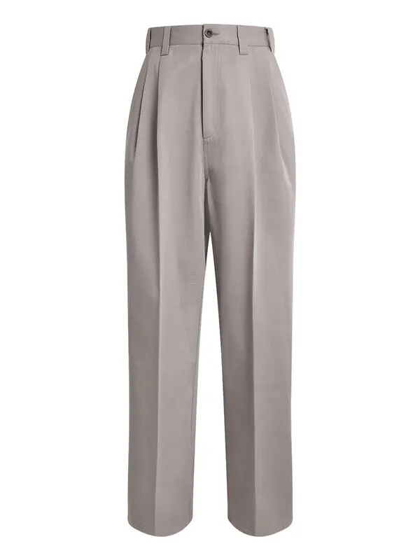 MAISON MARGIELA Cotton Gabardine Pleated Trousers - Neutral