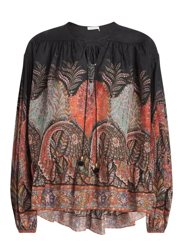 Zimmermann Rhiannon Silk Blouse - Black