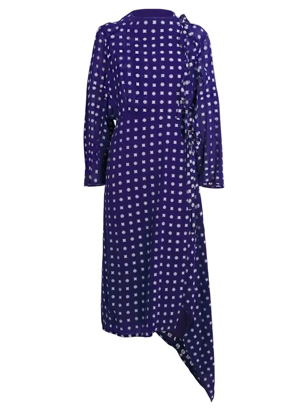 Tory Burch Jacquard Midi Wrap Dress - Blue