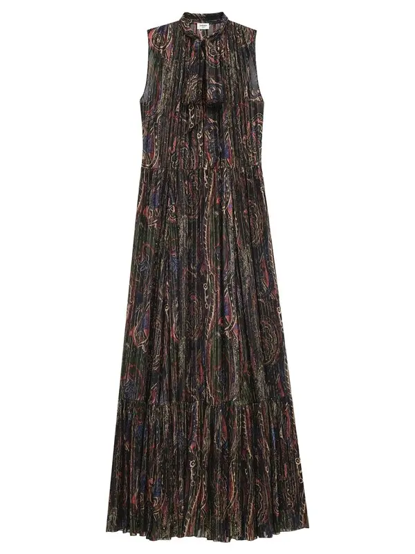 Saint Laurent Silk-blend Maxi Dress - Black