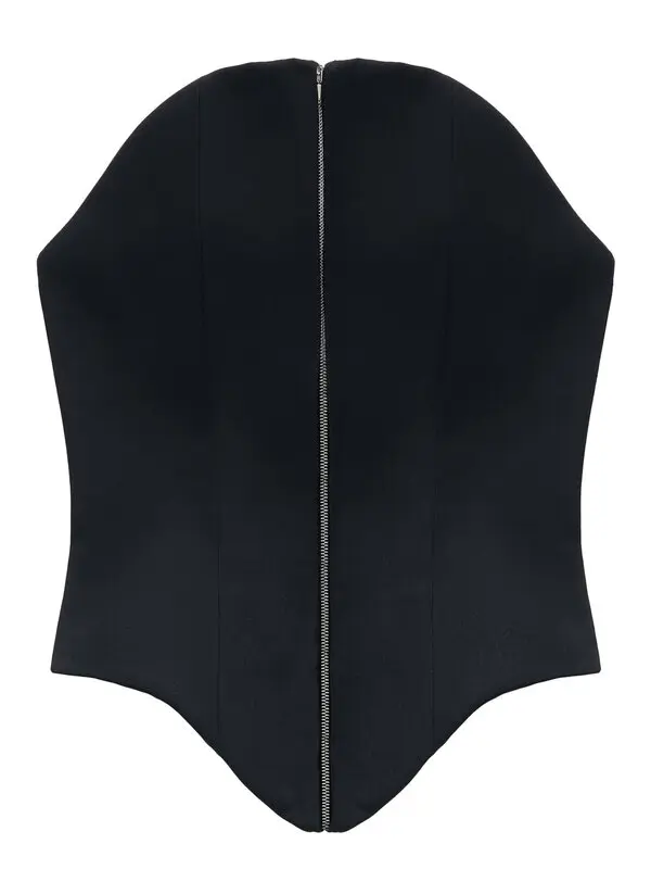 Alexander McQueen Wool Corset Top - Black