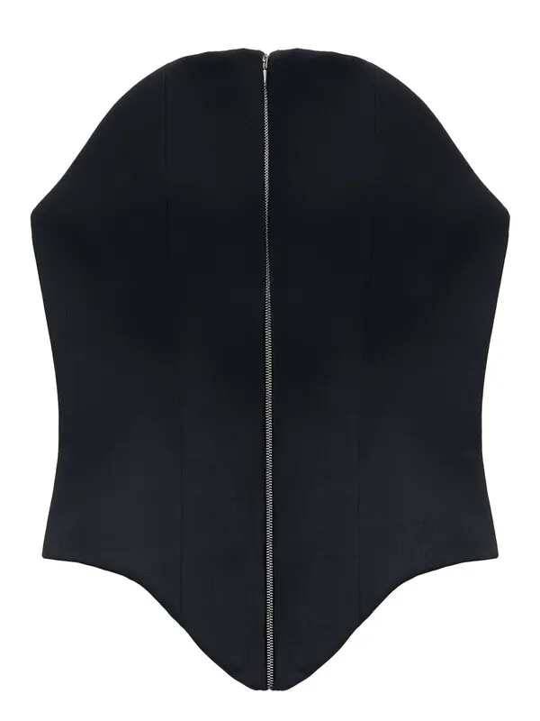 Alexander McQueen Wool Corset Top - Black