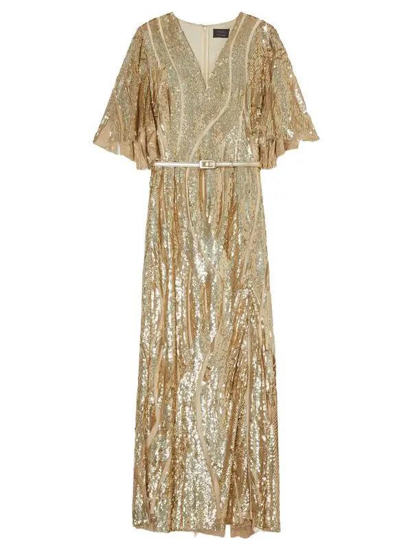 Marina Rinaldi Sequinned Maxi Dress - Gold