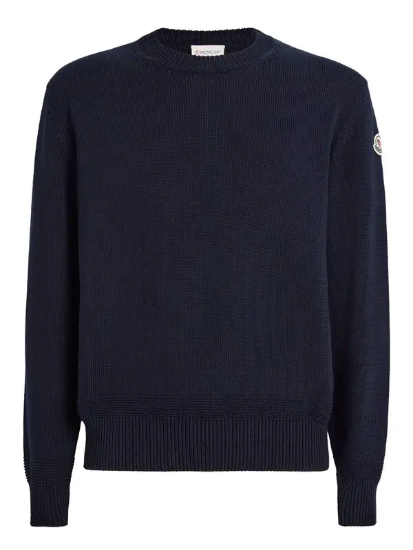 Moncler Cotton Crew-neck Sweater - Blue