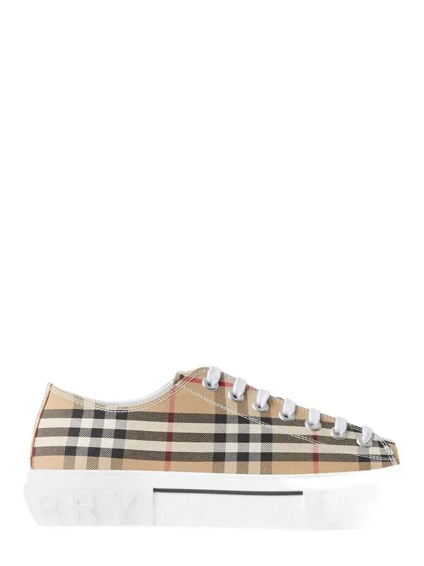 Burberry Cotton Check Sneakers - Beige