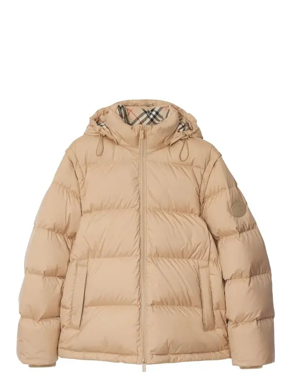 Burberry Detachable-sleeve Puffer Jacket - Beige