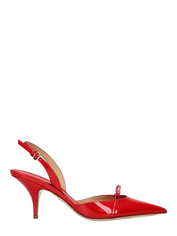 FERRAGAMO Patent Leather Gylla Slingback Pumps - Red